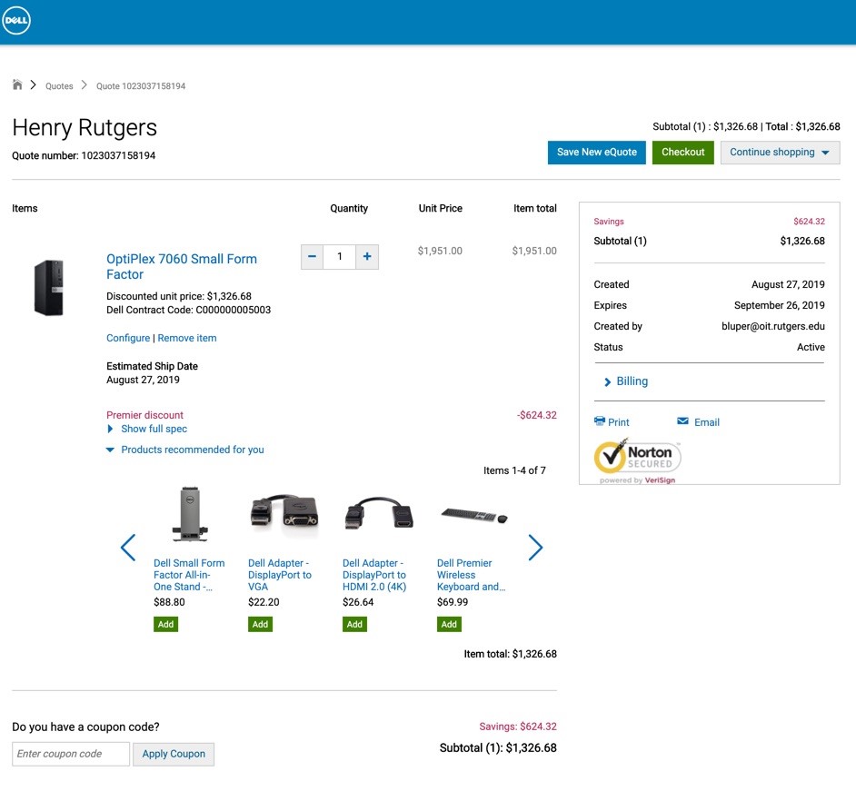 Dell Premier ordering - Computer Standards