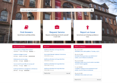 Rutgers IT Help portal - Information Technology